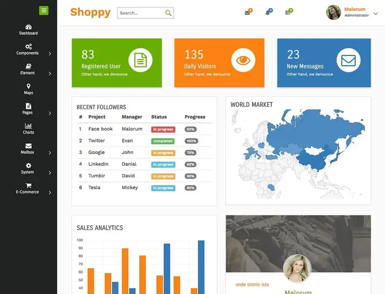 27 meilleurs modèles d’administration Bootstrap gratuits ...